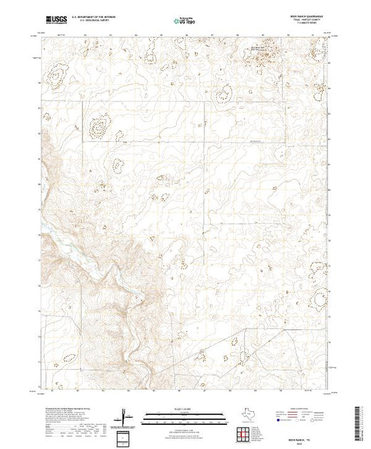 US Topo 7.5-minute map for Beck Ranch TX – American Map Store