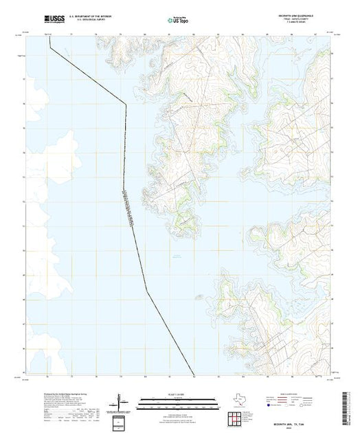US Topo 7.5-minute map for Beckwith Arm TXTAM – American Map Store