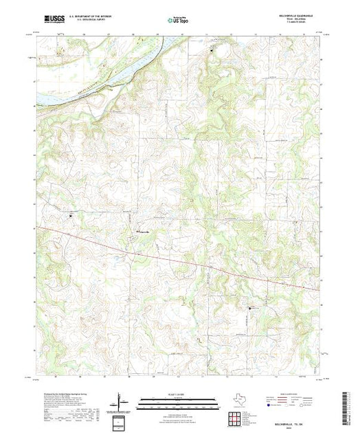 US Topo 7.5-minute map for Belcherville TXOK – American Map Store