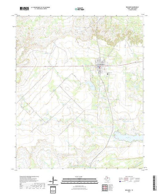 US Topo 7.5-minute map for Benjamin TX – American Map Store