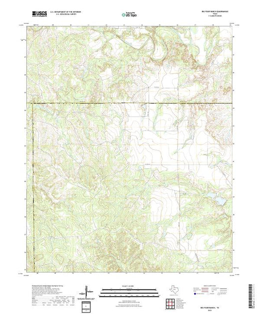 US Topo 7.5-minute map for Big Four Ranch TX – American Map Store