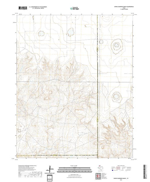 US Topo 7.5-minute map for Bivins Channing Ranch TX – American Map Store