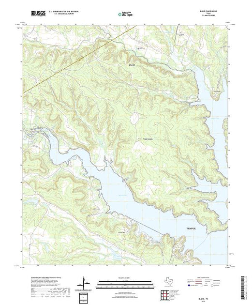 US Topo 7.5-minute map for Bland TX – American Map Store