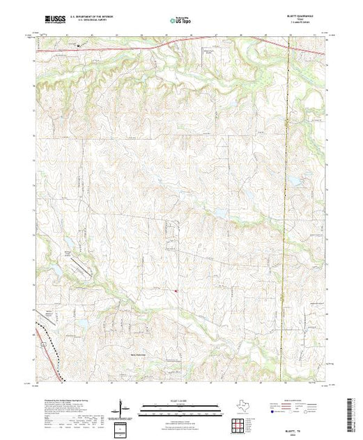 US Topo 7.5-minute map for Bluett TX – American Map Store