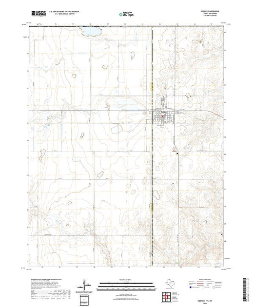 US Topo 7.5-minute map for Booker TXOK – American Map Store