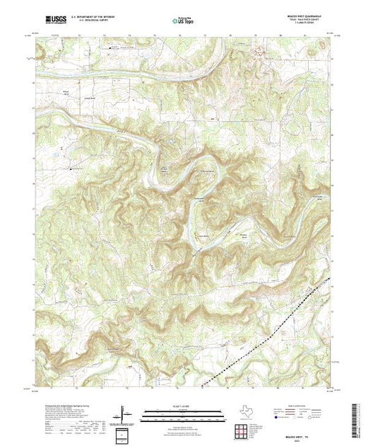 US Topo 7.5-minute map for Brazos West TX – American Map Store