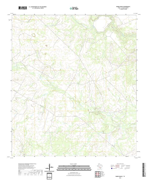 US Topo 7.5-minute map for Burns Ranch TX – American Map Store