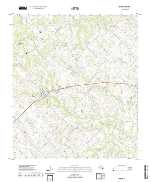 US Topo 7.5-minute map for Burton TX – American Map Store