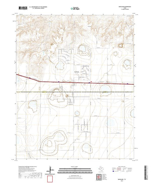 US Topo 7.5-minute map for Bushland TX – American Map Store