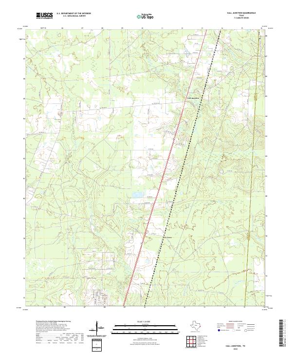 US Topo 7.5-minute map for Call Junction TX – American Map Store