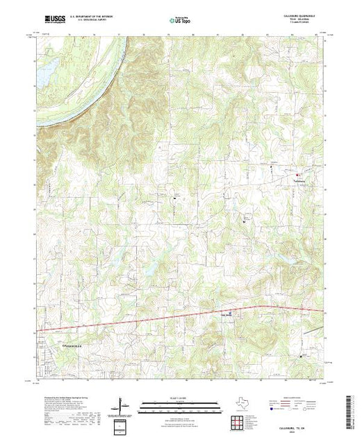US Topo 7.5-minute map for Callisburg TXOK – American Map Store