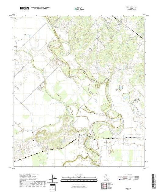 US Topo 7.5-minute map for Clay TX – American Map Store