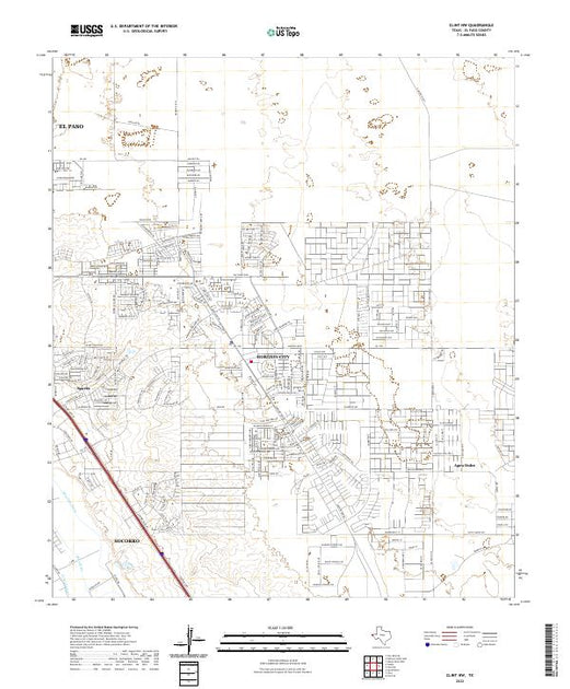 US Topo 7.5-minute map for Clint NW TX – American Map Store
