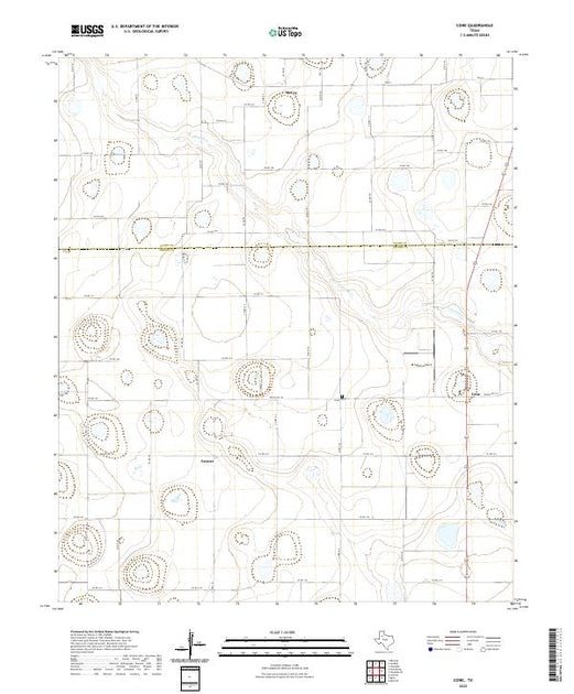 US Topo 7.5-minute map for Cone TX – American Map Store