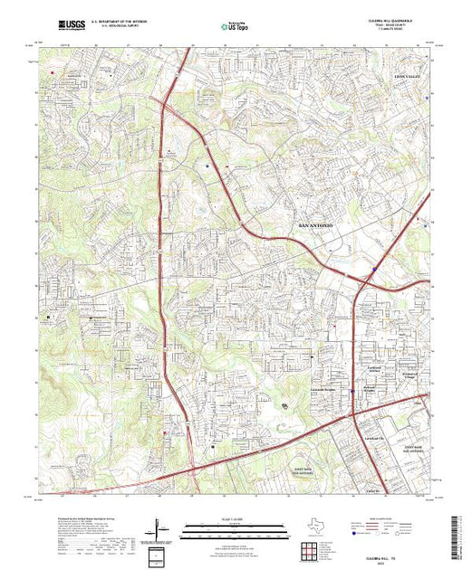 US Topo 7.5-minute map for Culebra Hill TX – American Map Store