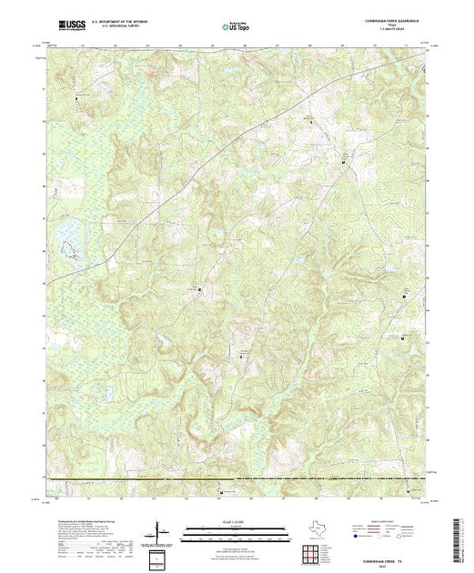 US Topo 7.5-minute map for Cunningham Creek TX – American Map Store