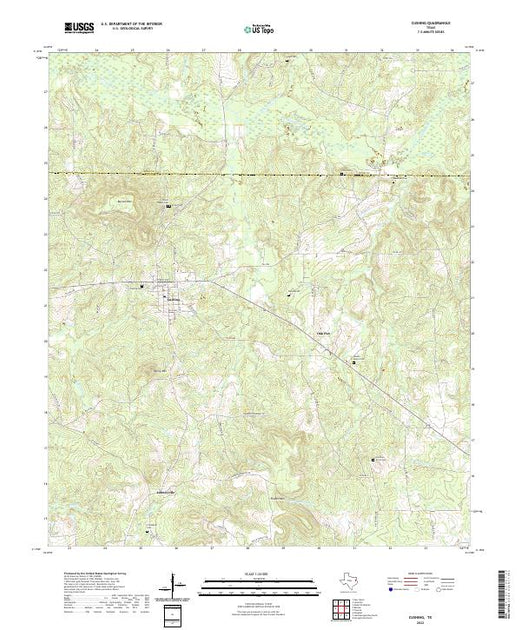 US Topo 7.5-minute map for Cushing TX – American Map Store