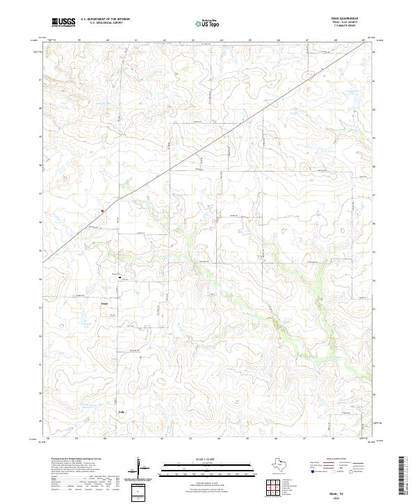 US Topo 7.5-minute map for Dean TX – American Map Store