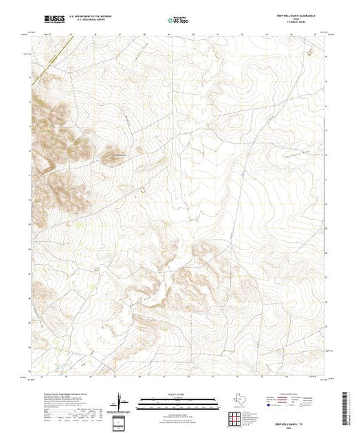 US Topo 7.5-minute map for Deep Well Ranch TX – American Map Store