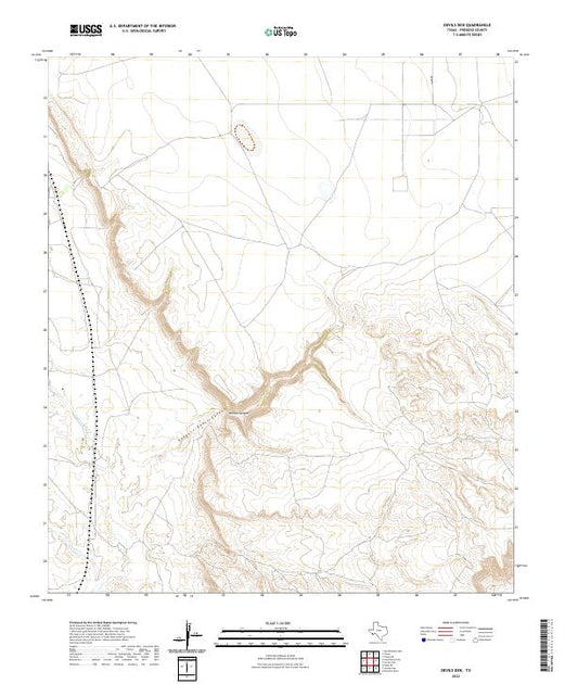 US Topo 7.5-minute map for Devils Den TX – American Map Store
