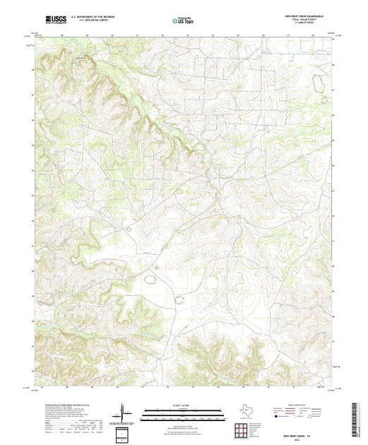 US Topo 7.5-minute map for Dew Drop Creek TX – American Map Store