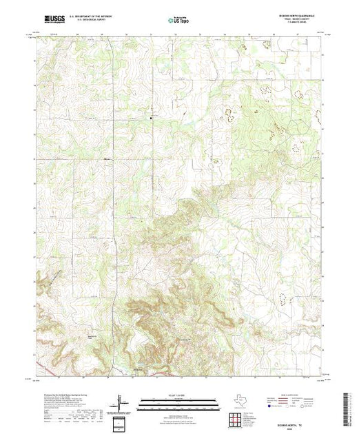 US Topo 7.5-minute map for Dickens North TX – American Map Store