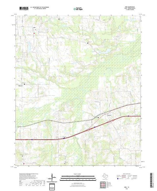 US Topo 7.5-minute map for Dike TX – American Map Store