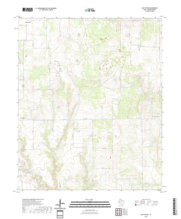 US Topo 7.5-minute map for East Afton TX – American Map Store