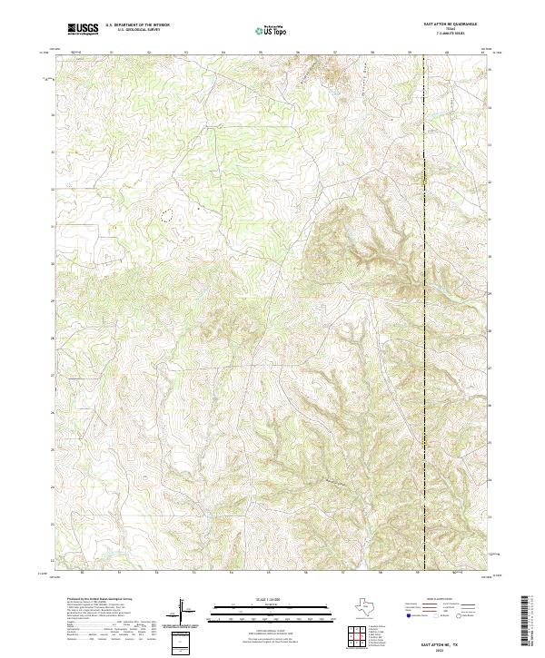 US Topo 7.5-minute map for East Afton NE TX – American Map Store
