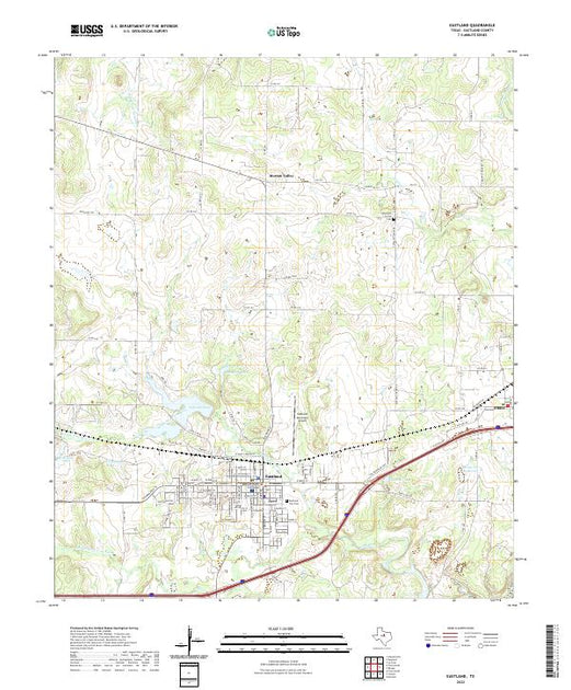 US Topo 7.5-minute map for Eastland TX – American Map Store