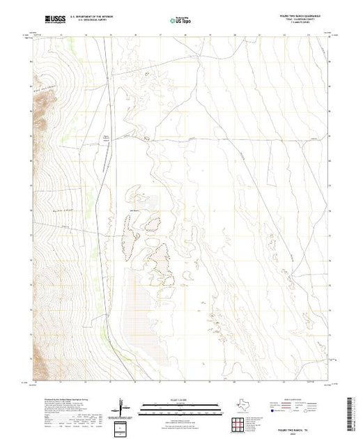 US Topo 7.5-minute map for Figure Two Ranch TX – American Map Store