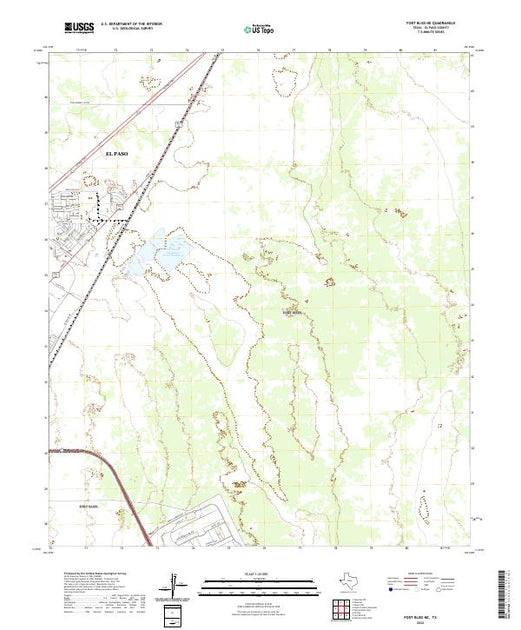 US Topo 7.5-minute map for Fort Bliss NE TX – American Map Store