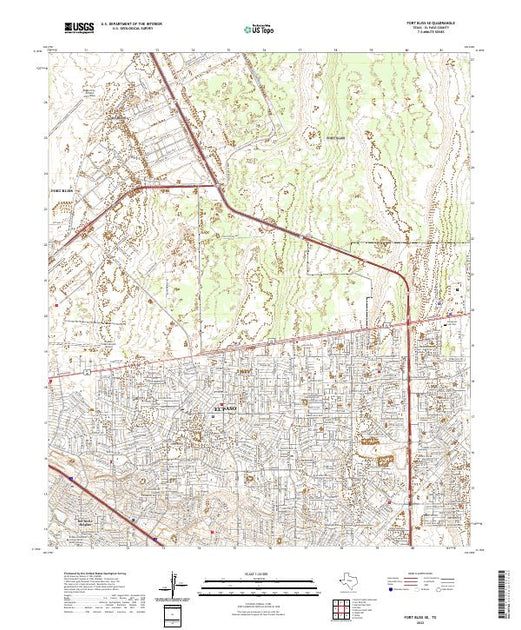 US Topo 7.5-minute map for Fort Bliss SE TX – American Map Store