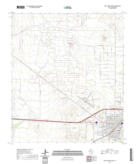 US Topo 7.5-minute map for Fort Stockton West TX – American Map Store