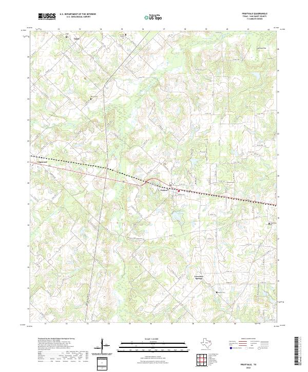 US Topo 7.5-minute map for Fruitvale TX – American Map Store