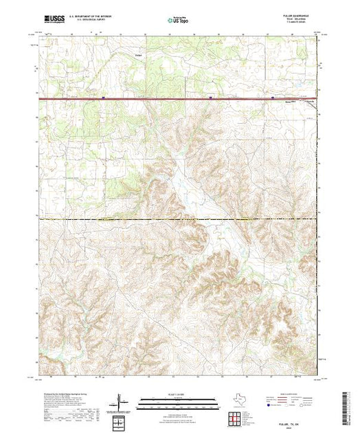 US Topo 7.5-minute map for Fuller TXOK – American Map Store