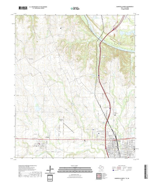 US Topo 7.5-minute map for Gainesville North TXOK – American Map Store
