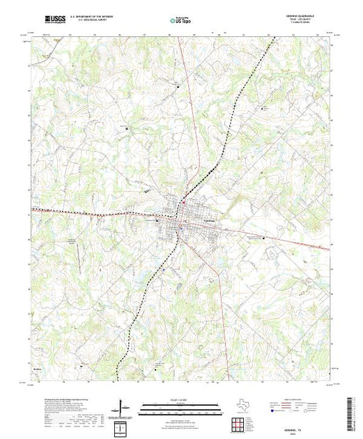 US Topo 7.5-minute map for Giddings TX – American Map Store