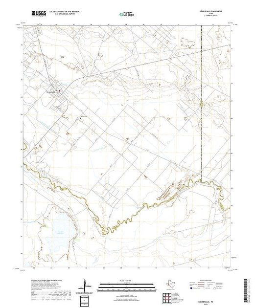 US Topo 7.5-minute map for Grandfalls TX – American Map Store