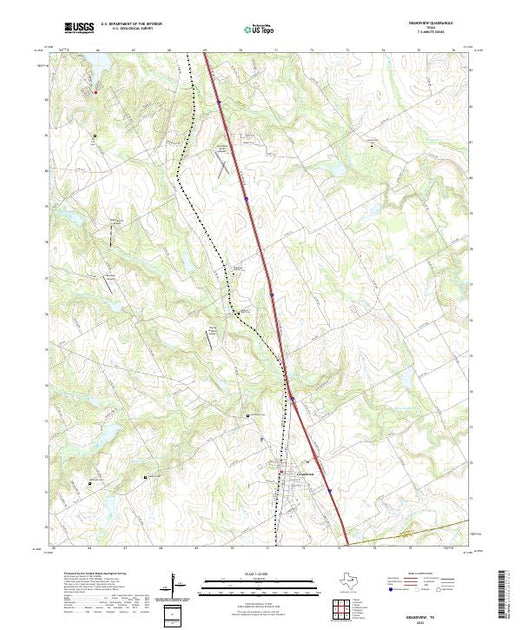 US Topo 7.5-minute map for Grandview TX – American Map Store