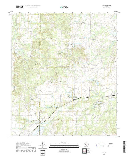 US Topo 7.5-minute map for Hall TX – American Map Store