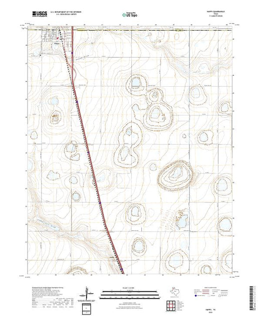 US Topo 7.5-minute map for Happy TX – American Map Store