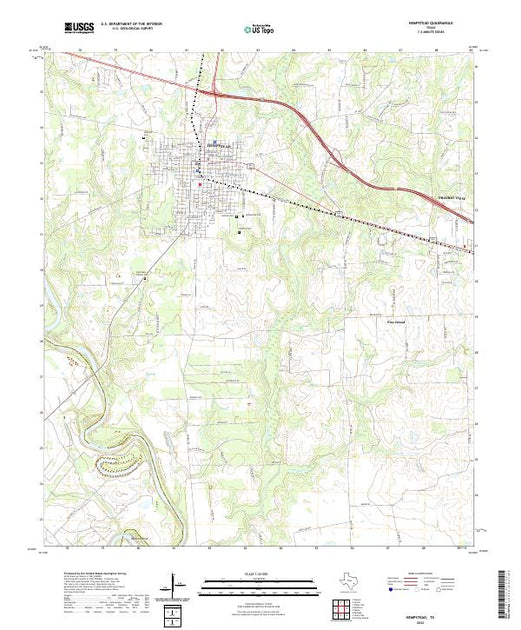 US Topo 7.5-minute map for Hempstead TX – American Map Store