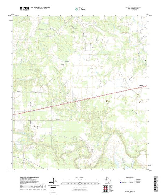 US Topo 7.5-minute map for Hensley Lake TX – American Map Store