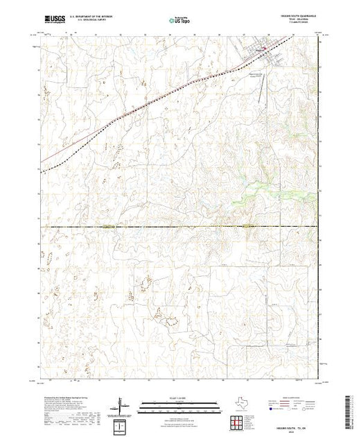 US Topo 7.5-minute map for Higgins South TXOK – American Map Store
