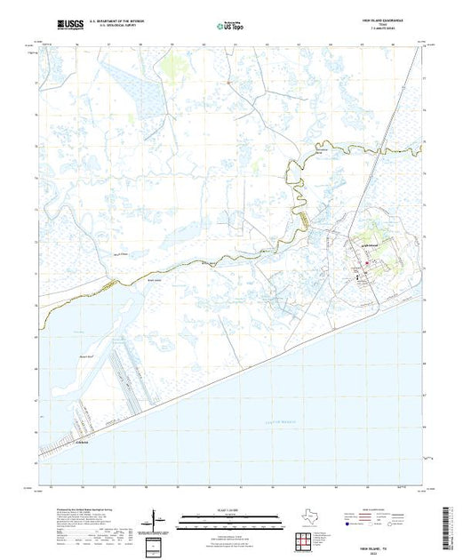 US Topo 7.5-minute map for High Island TX – American Map Store
