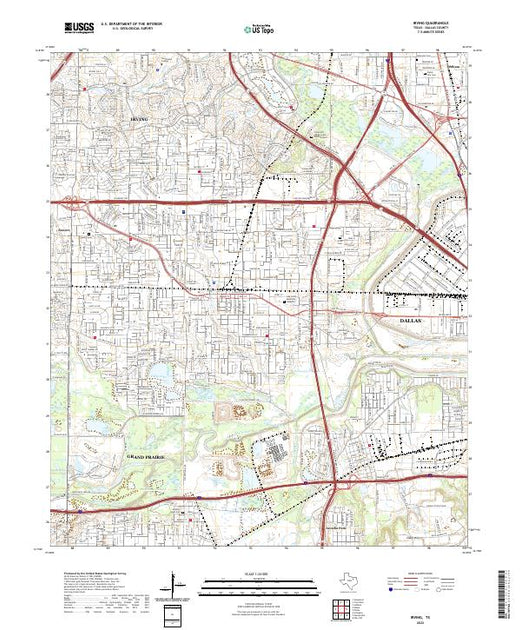 US Topo 7.5-minute map for Irving TX – American Map Store