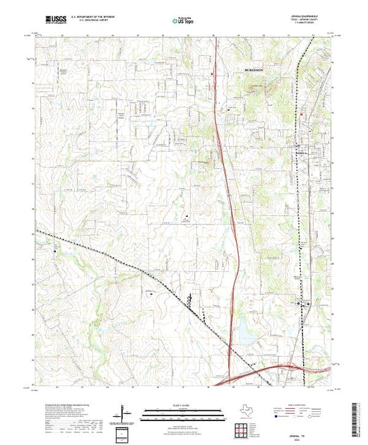 US Topo 7.5-minute map for Joshua TX – American Map Store