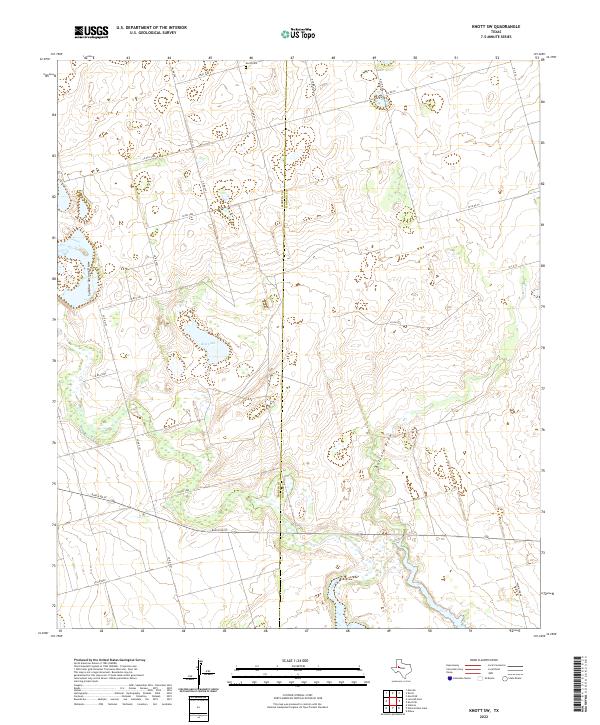 US Topo 7.5-minute map for Knott SW TX – American Map Store