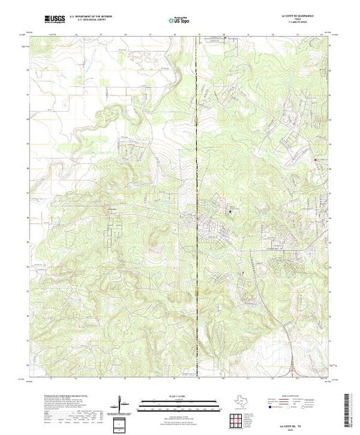 US Topo 7.5-minute map for La Coste NE TX – American Map Store